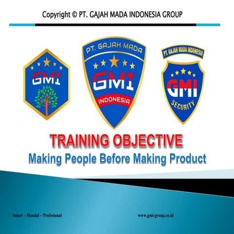 GMI GROUP - TRAINING OBJECTIVE | PPT