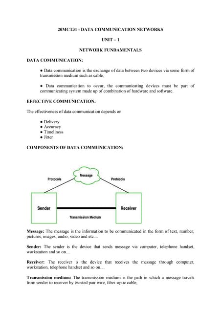 20mct31 Data Communication Networksnotespdf