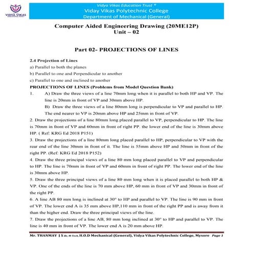 Computer Aided Engineering Drawing 20ME12P Unit – 02 Part 02 ...