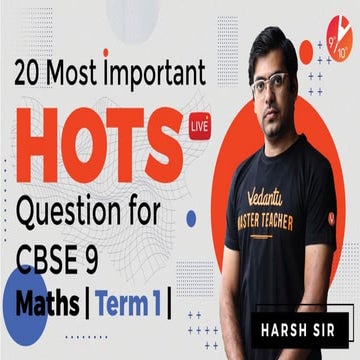 20 Most Important HOTS Question for CBSE 9 Maths (Term 1) - _ 20th Sept ...