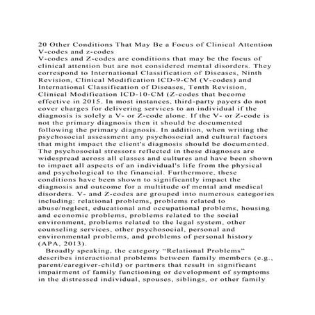 20 Other Conditions That May Be a Focus of Clinical AttentionV-c.docx