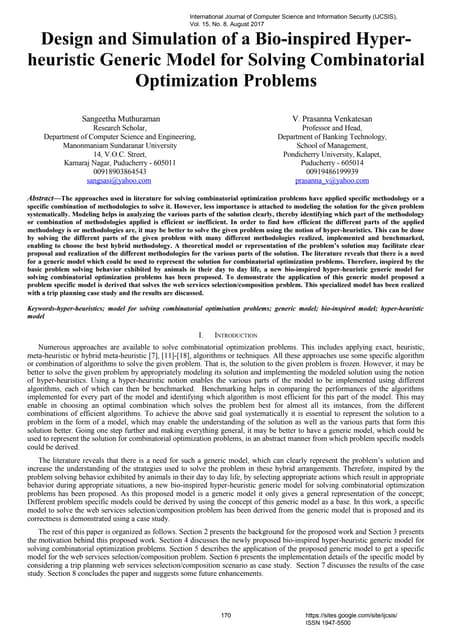 Design And Simulation Of A Bio Inspired Hyper Heuristic Generic Model For Solving Combinatorial