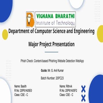 Major Project in college final year submission | PPT