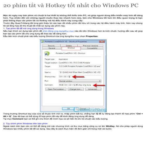 20 phím tắt và hotkey tốt nhất cho windows pc | DOC