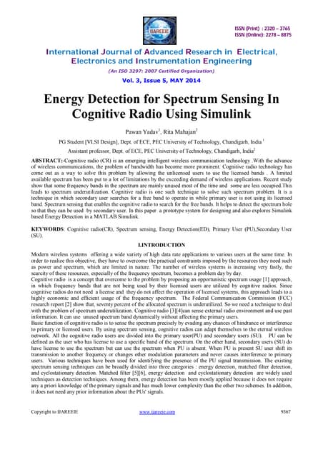 Cognitive radio network spectrum sensing | PPT