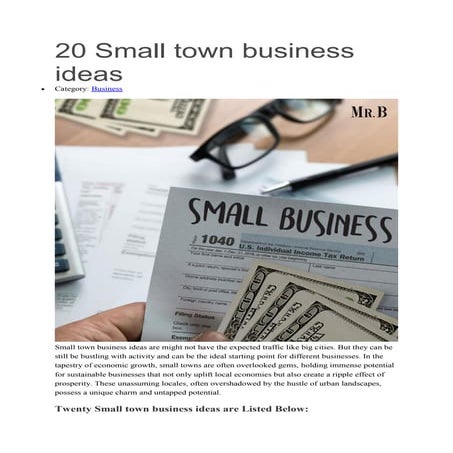 Best 20 Small town business ideas in 2024 | PDF