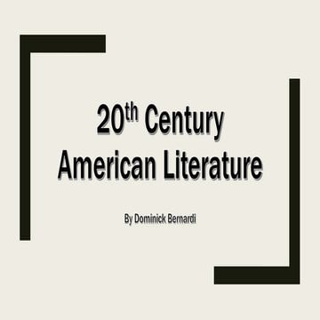 20th century american literature | PPTX