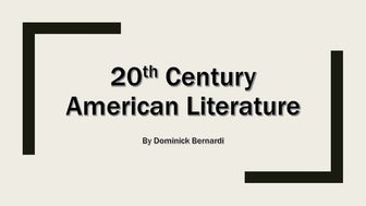 Cocktail Notes on 20th Century American Literature | PPT