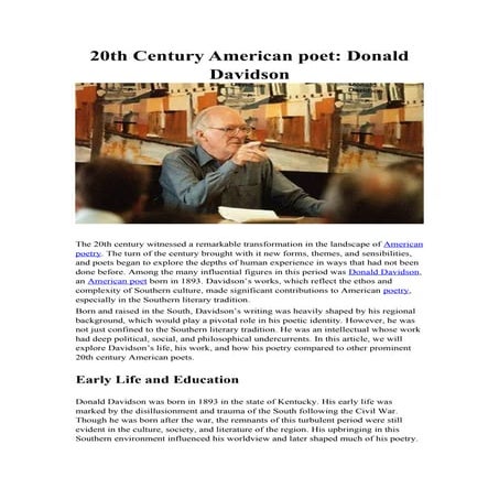 20th Century American poet Donald Davidson.docx