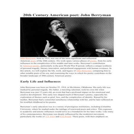 20th Century American poet John Berryman.docx