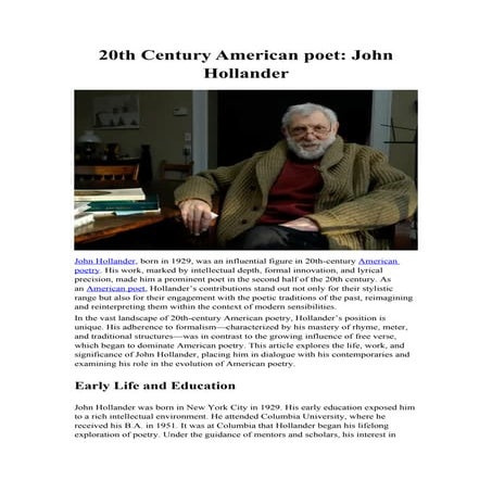 20th Century American poet John Hollander.docx