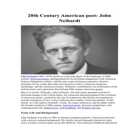 20th Century American poet John Neihardt.docx