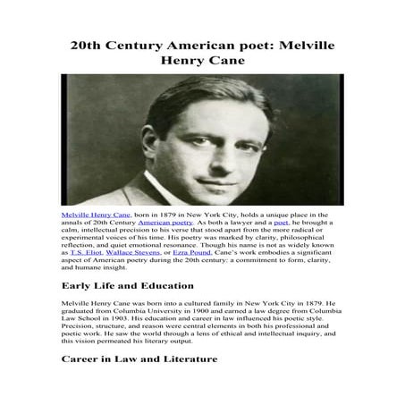 20th Century American poet Melville Henry Cane.docx