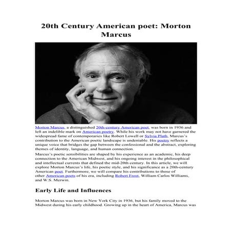20th Century American poet Morton Marcus.docx