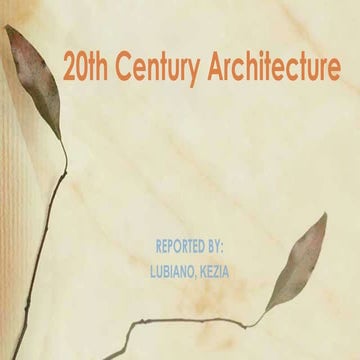 20th Century Architecture | PPTX