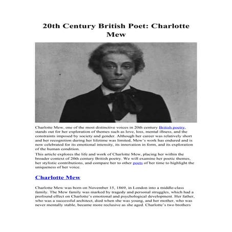 20th Century British Poet Charlotte Mew.docx