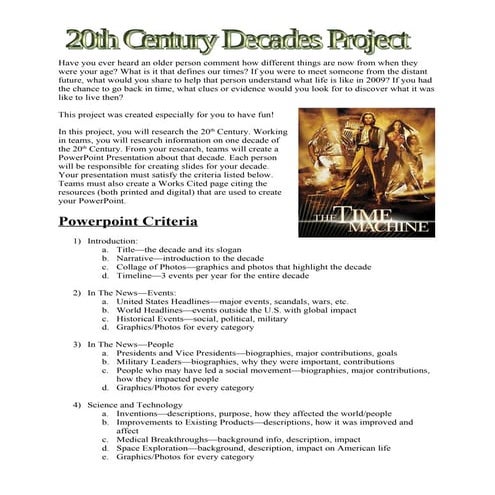 20th century decades project | DOC