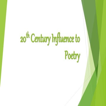20th century influence to poetry | PPTX