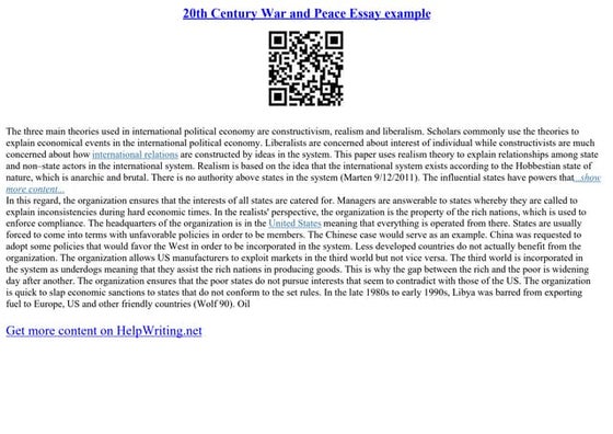 Essay On World Peace | PDF