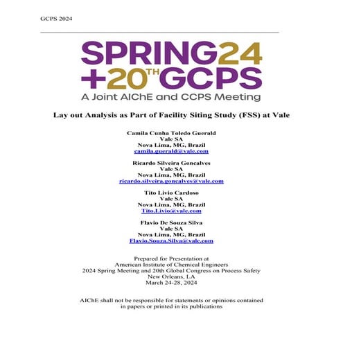 Lay out Analysis as Part of Facility Siting Study (FSS) - 20th GCPS ...