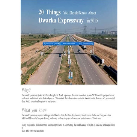 20 things you should know about Dwarka Expressway | PPTX