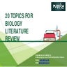 20 topics for a biology literature review – pubrica | PPTX