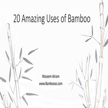 20 unconventional uses of bamboo | PPTX
