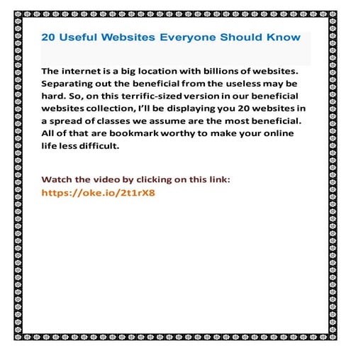 20 useful websites everyone should know | DOCX