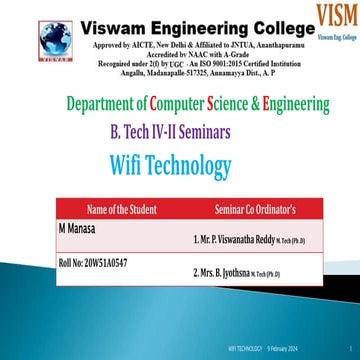 wifi technology seminar ppt presentation | PPTX