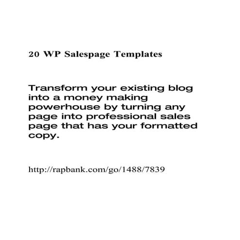 20 wp salespage templates | PDF