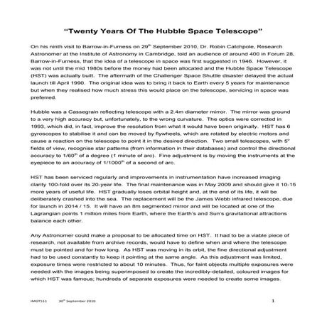 20 years of hubble space telescope | PDF