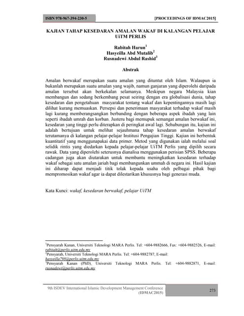 UTILISASI KONSEP ANGKAT BLOE DALAM WAKAF PRODUKTIF SEBAGAI SOLUSI ...