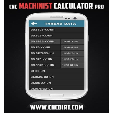 Cnc Machinist Calculator Pro Thread Data Pdf