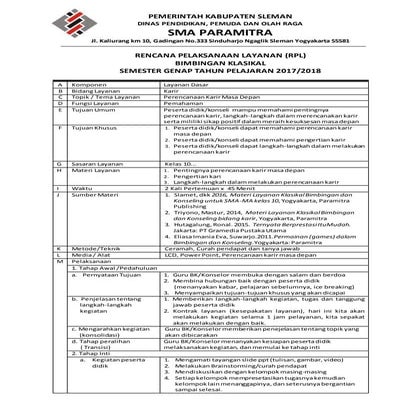 RENCANA PELAKSANAAN LAYANAN (RPL) BIMBINGAN KLASIKAL | PDF