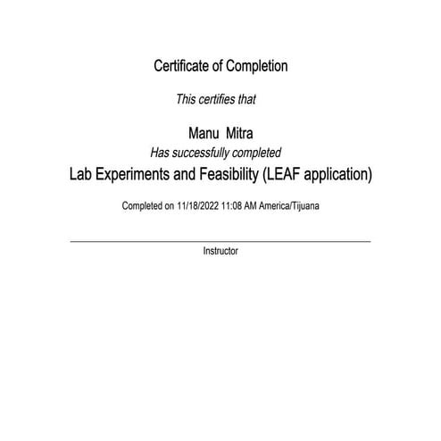 21. Lab Experiments and Feasibility (LEAF application) | PPT