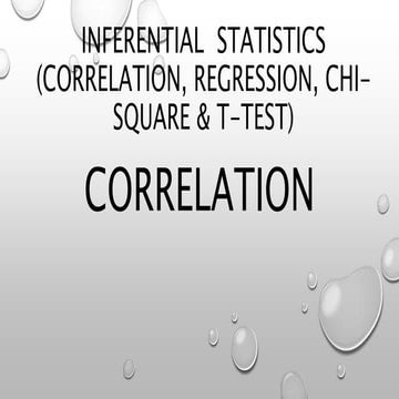 Inferental Statistic Correlation Regression Chi Square And T Test Correlation Pptx