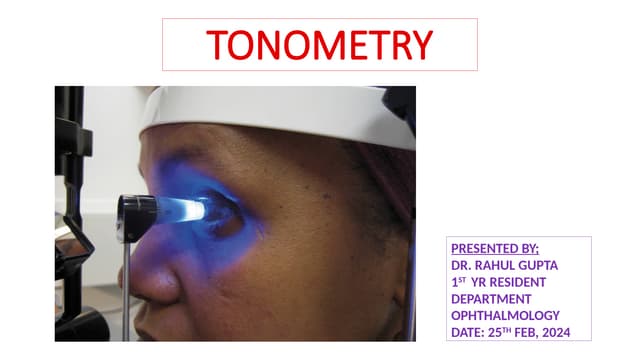 Tonometry ppt | PPTX