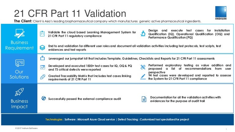 21 CFR Part 11 Validation