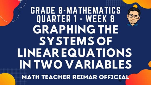 21 Graphs The Systems Of Linear Equations In Two Variables Pptx