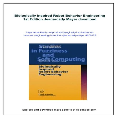 Biologically Inspired Robot Behavior Engineering 1st Edition Jeanarcady Meyer | PDF