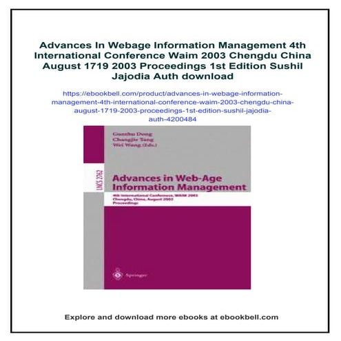Advances In Webage Information Management 4th International Conference ...