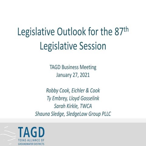 Legislative Outlook for the 87th Legislative Session | PPT