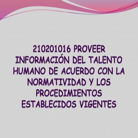 210201016 proveer información del talento humano | PPTX