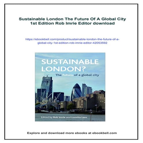 Sustainable London The Future Of A Global City 1st Edition Rob Imrie ...