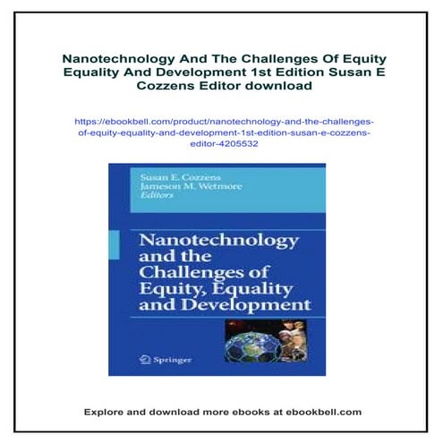 Nanotechnology And The Challenges Of Equity Equality And Development ...