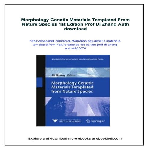 Morphology Genetic Materials Templated From Nature Species 1st Edition ...