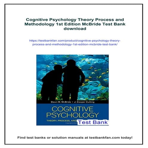 Cognitive Psychology Theory Process and Methodology 1st Edition McBride ...