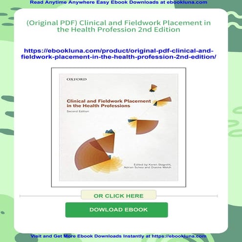 (Original PDF) Clinical and Fieldwork Placement in the Health Profession 2nd Edition | PDF
