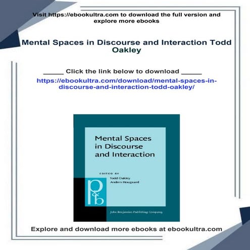 Mental Spaces in Discourse and Interaction Todd Oakley | PDF