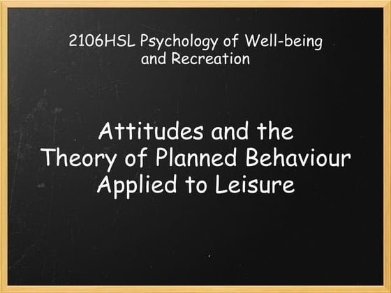 Theory of Planned Behavior | PPT